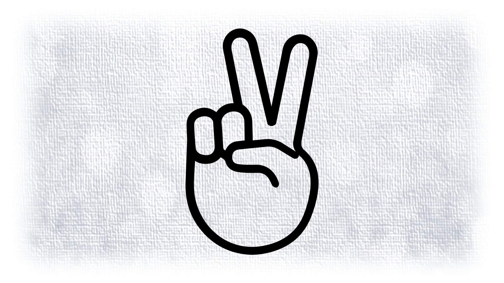 People Clipart: Black Outline Emoji for Peace Sign Two-finger - Etsy Canada