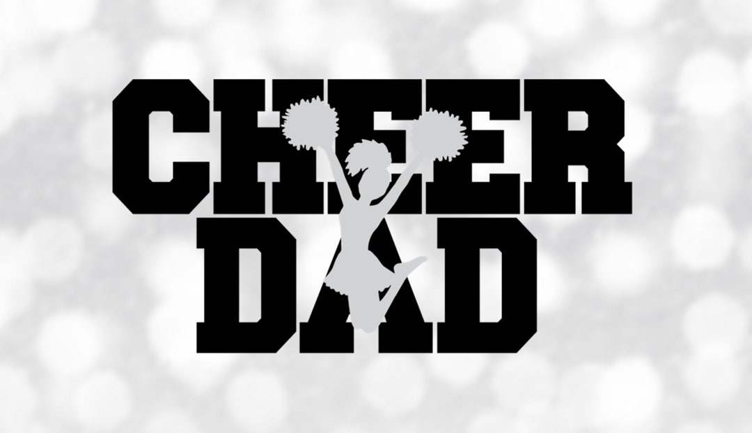 Sports Clipart: Black Words cheer Dad With Gray Overlay of Jumping ...