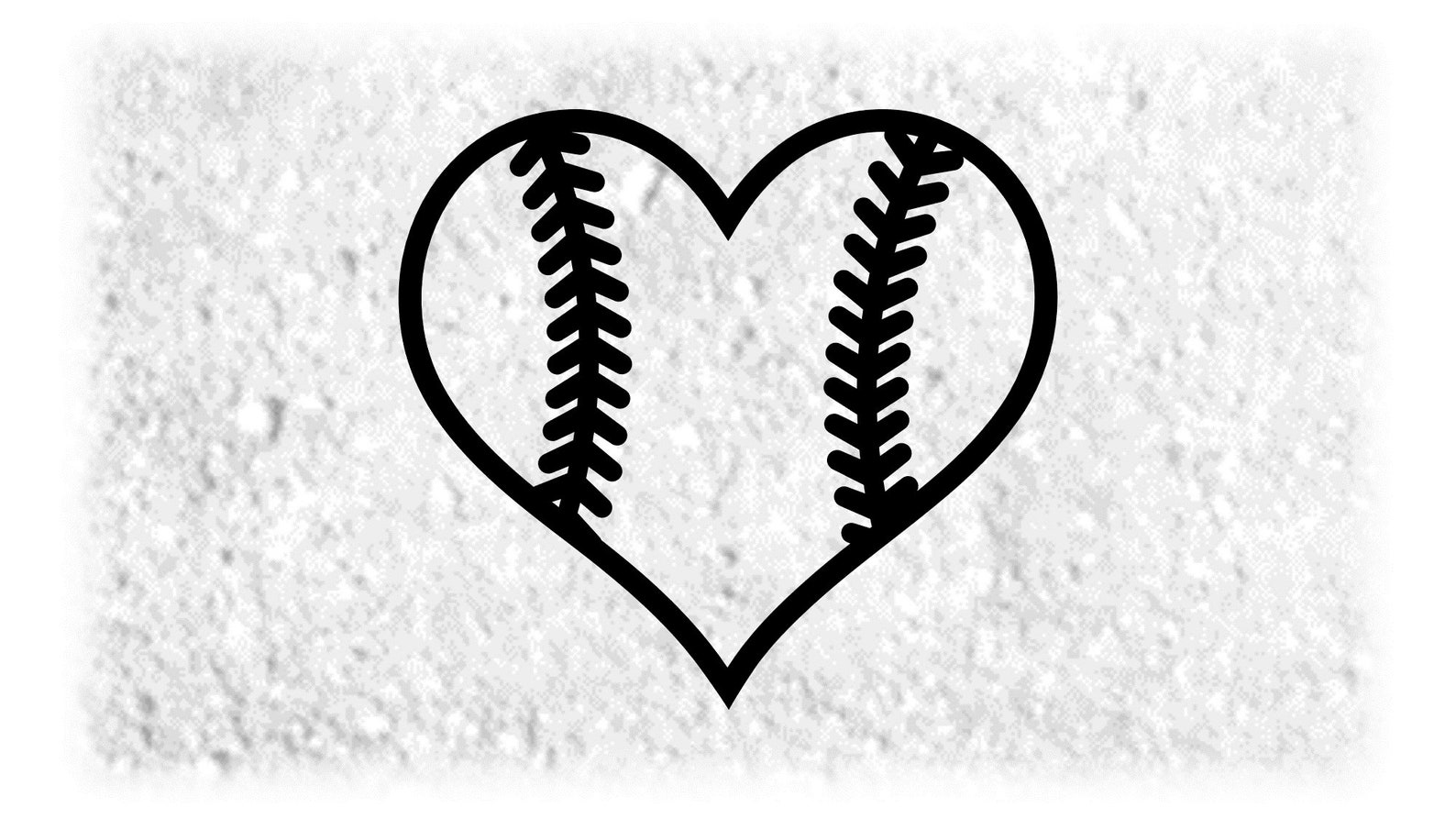 Sports Clipart: Large Black Heart Shape With Uniform Softball | Etsy