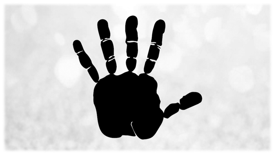 People Clipart: Simple Easy Black Hand Print Silhouette of Human Palm ...