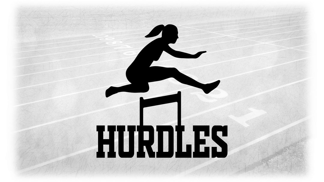 Sports Clipart: Black Track & Field Word hurdles With Female, Girl ...