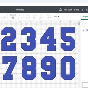 Sports: Jersey Number Templates Grouped on ONE Single Sheet Blue Bold ...
