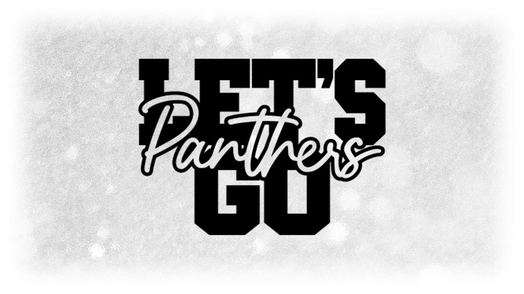 Sports Clipart: Black Bold Capitalized Words "let's Go" With Cutout of ...