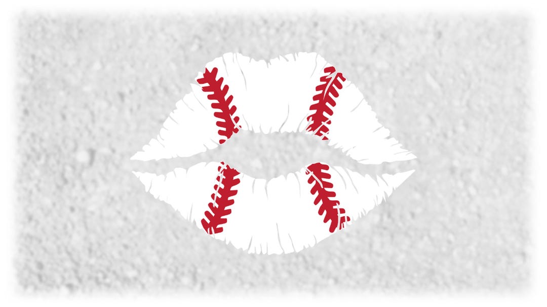 Sports Clipart: White Baseball Lips With Red Overlay of Stitches or ...