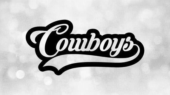 Sports Clipart: Black Word Cowboys Cutout Team | Etsy
