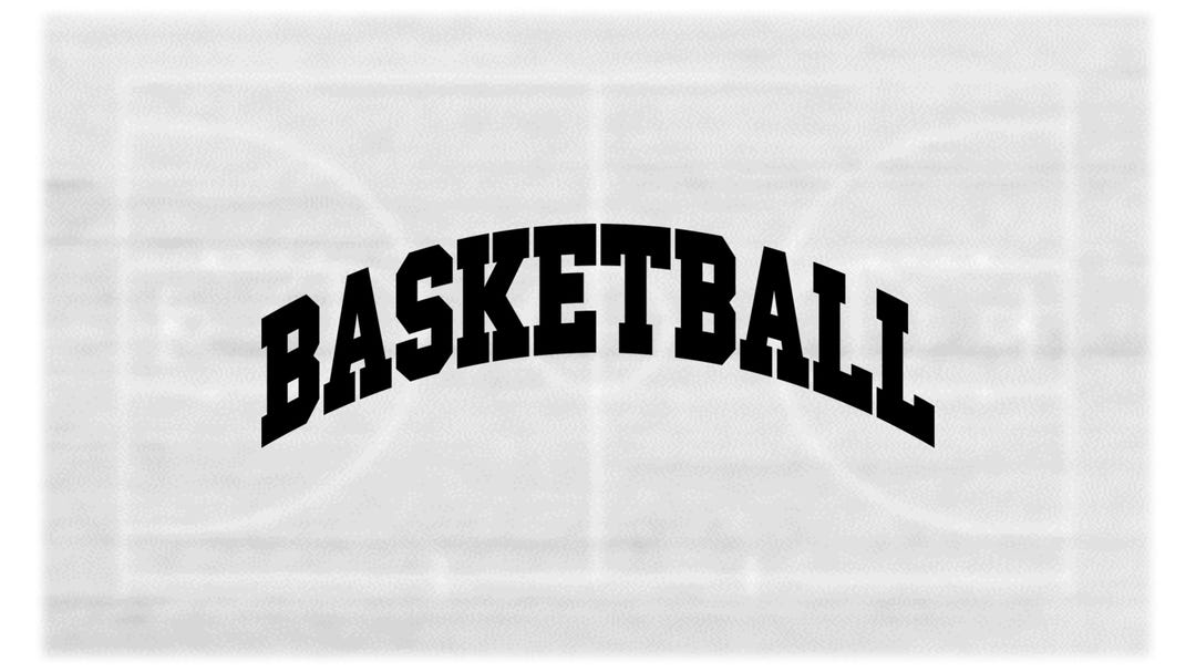 Sports Clipart: Arched Black Bold Capital Letter Word "basketball" in ...