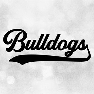 Sports Clipart: Black Word "bulldogs" Team Name in Script Baseball ...