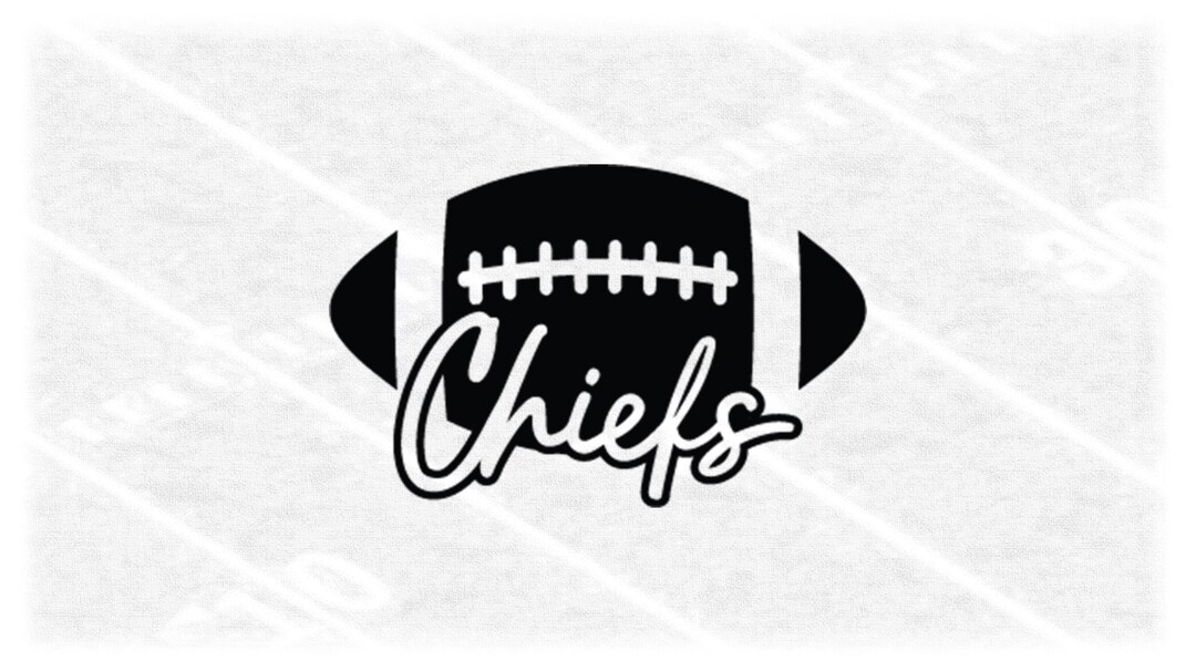 Sports Clipart: Black Script "chiefs" Team Name Cutout of Football ...