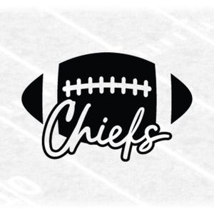 Sports Clipart: Black Script "chiefs" Team Name Cutout of Football ...