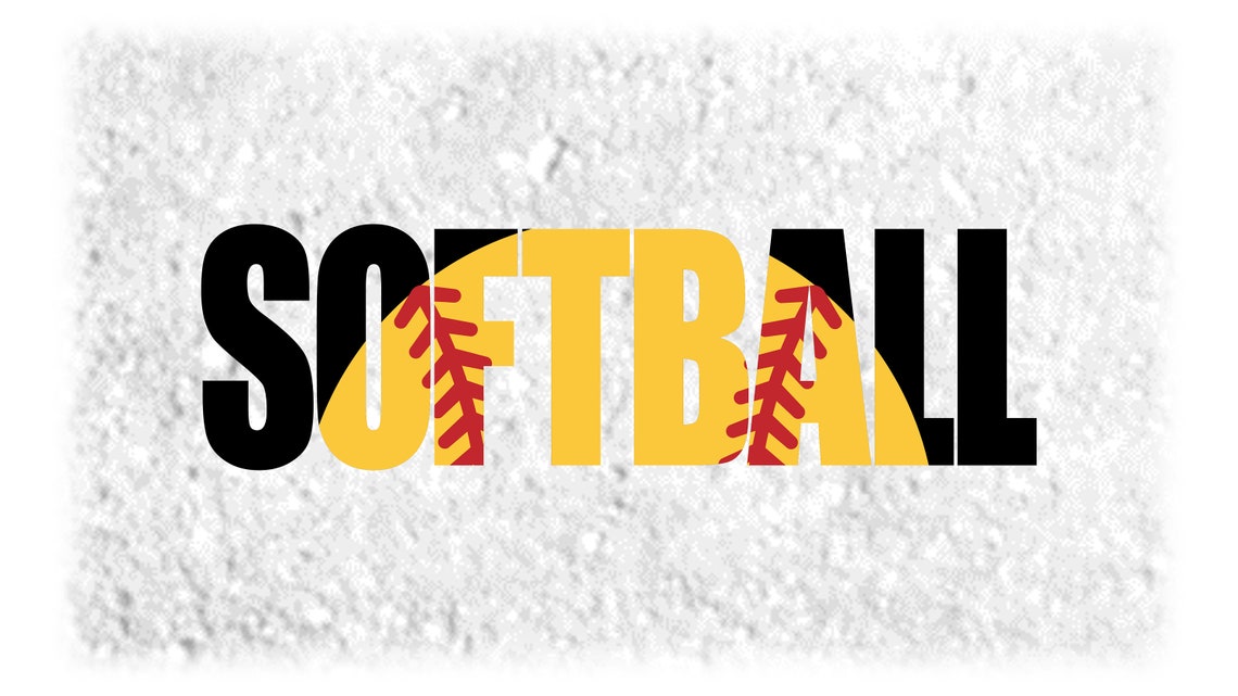 Sports Clipart: Black Word "softball" Layered With Half Yellow Ball ...