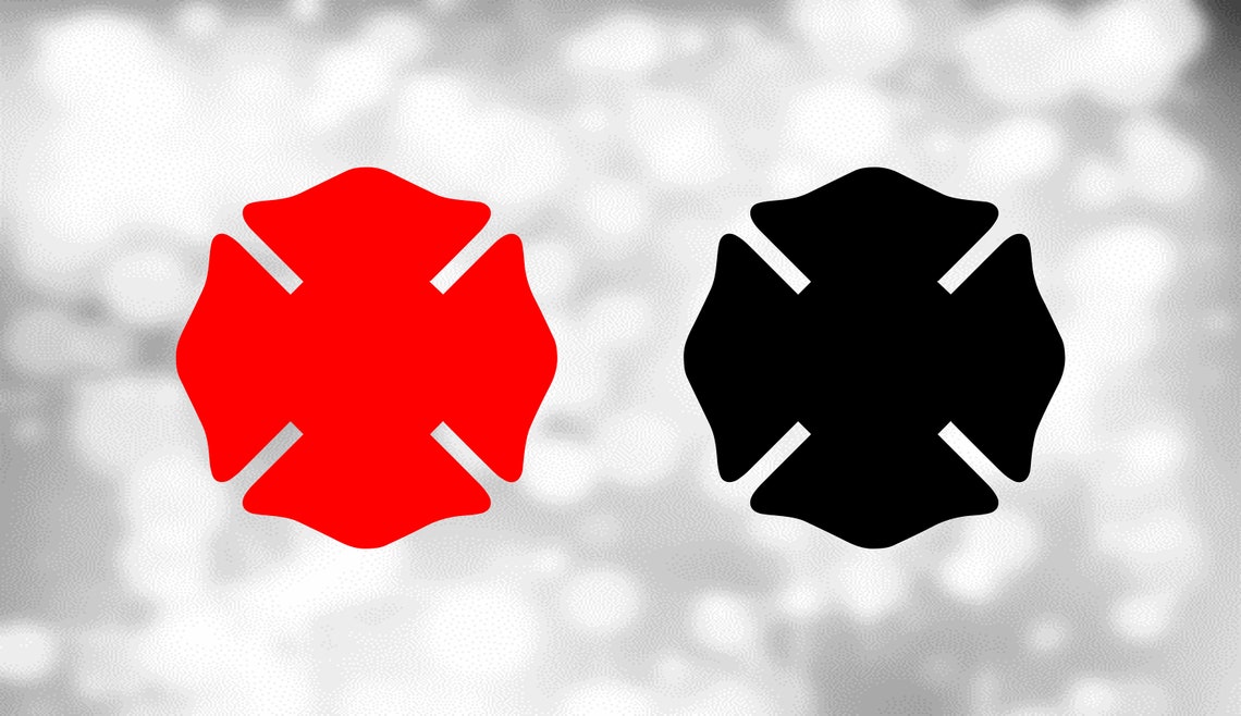 Shape Clipart: Red and Black Solid Filled Firefighter Fire - Etsy