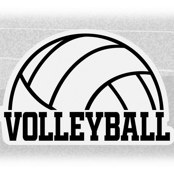 Half Volleyball Outline Svg - Etsy
