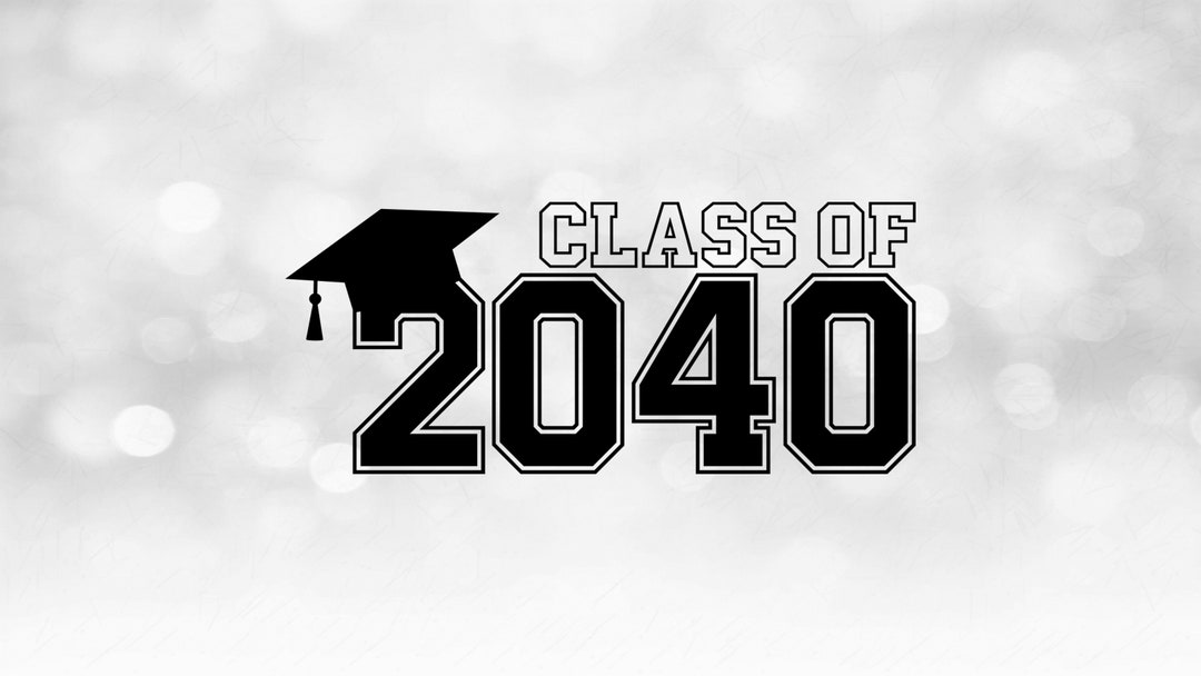 Educational Clipart: Class of 2040 in Bold Black College Style Letters ...