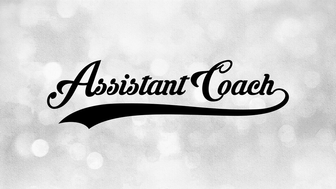 Sports Clipart: Black Words "assistant Coach" in Script With Baseball ...