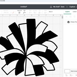 Sports Clipart: Cheerleader Pom Pom in Black Outline for Cheer ...