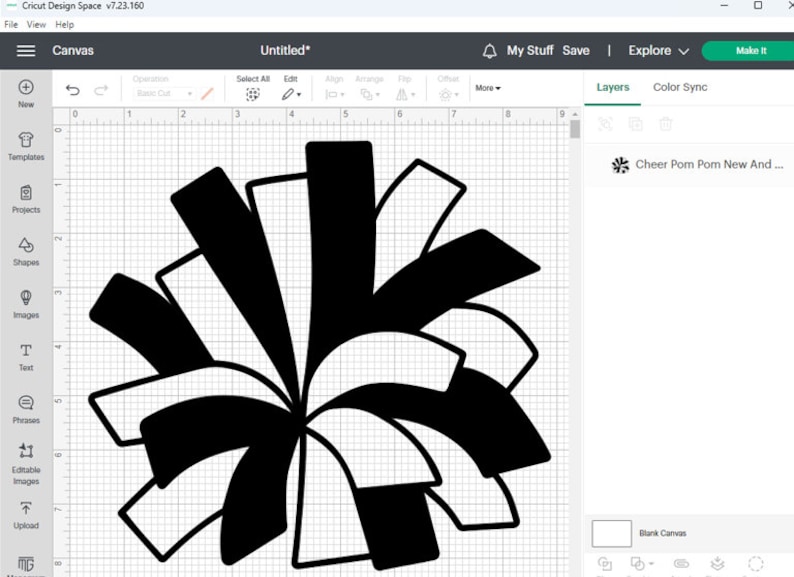 Sports Clipart: Cheerleader Pom Pom in Black Outline for - Etsy
