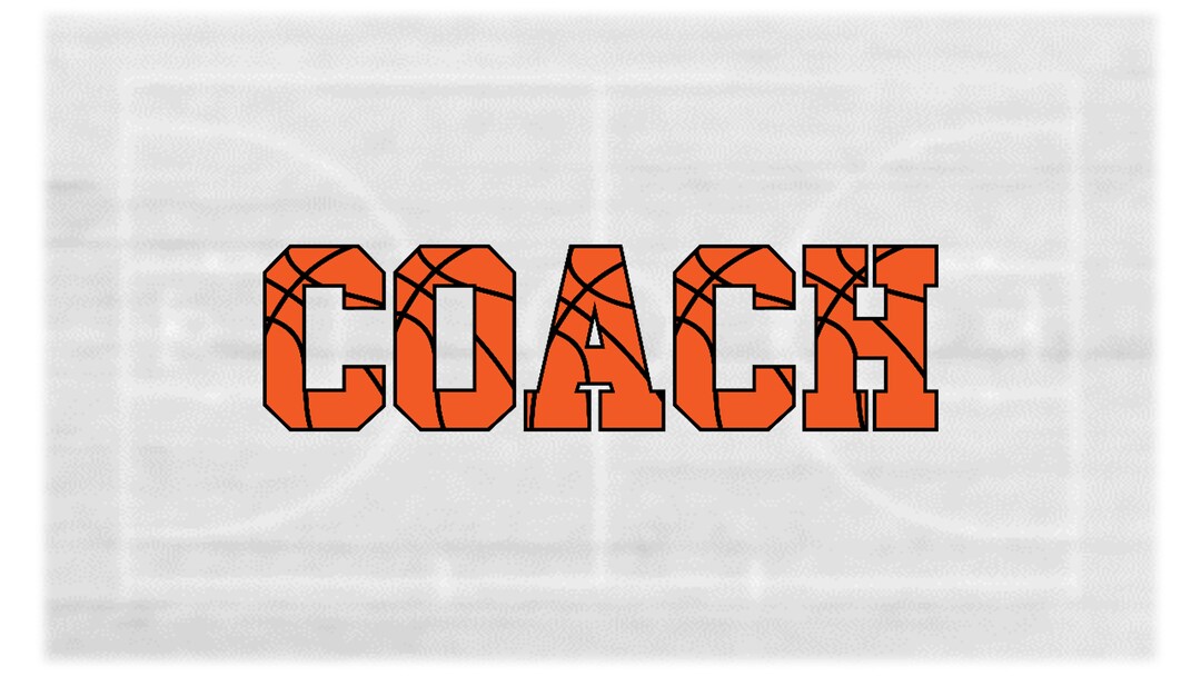 Sports Clipart: College Style Word coach in Basketball Style Letters ...