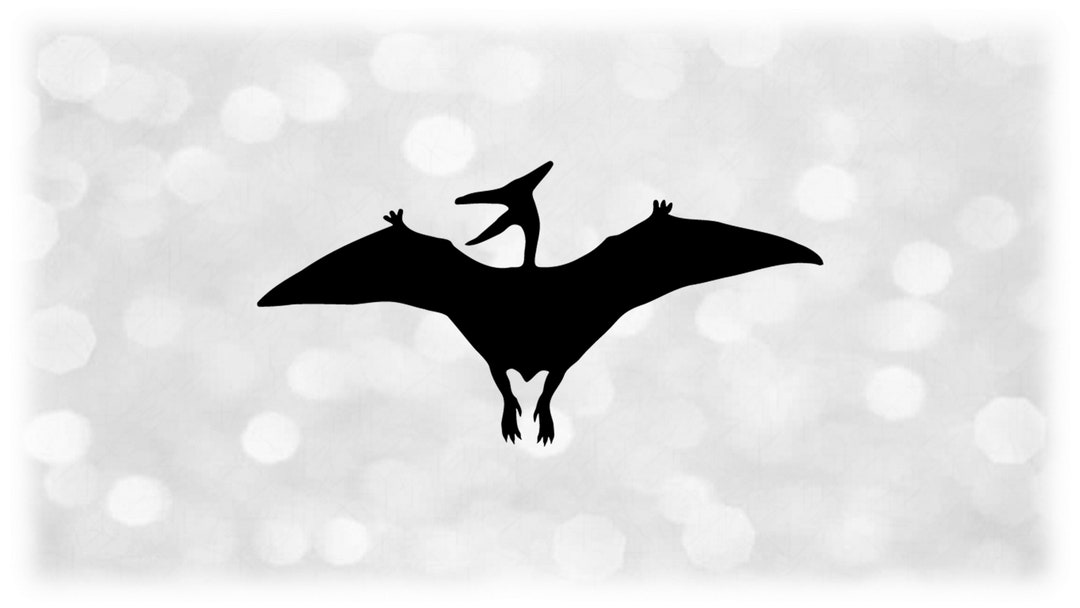 Animal Clipart: Black Solid Silhouette of Realistic Pterodon ...