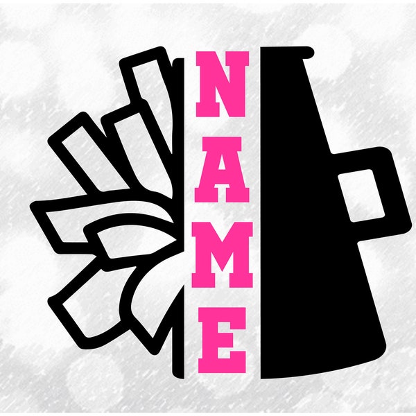 Half Pom Pom Half Megaphone With Name Svg - Etsy