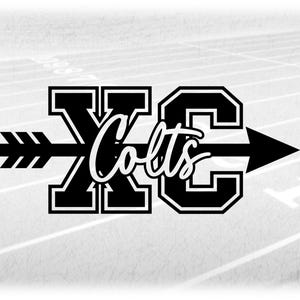 Sports Clipart: Thick Black Varsity Letters "xc" With Arrow for Cross ...