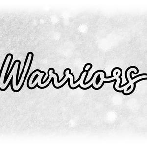 Sports Clipart: Script Cursive Style "warriors" Team Mascot Name Cutout ...