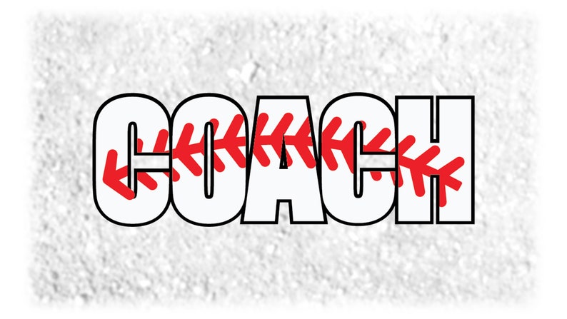 Sports Clipart: Bold White Word coach With Red - Etsy