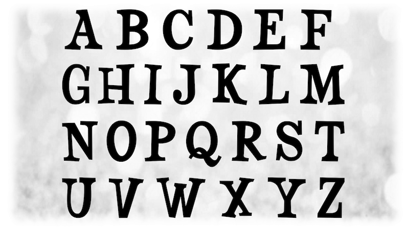 Word Clipart: Black Fun Quirky Alphabet Letter Templates - Etsy