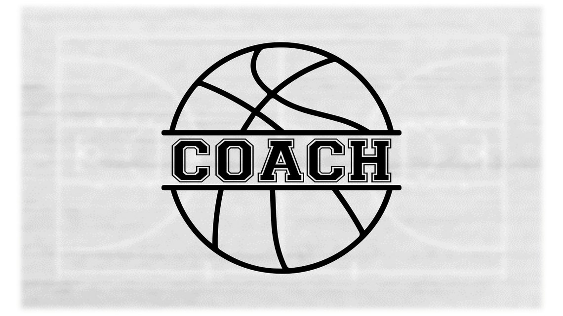 Sports Clipart: Black Split Basketball Shape With Capital - Etsy