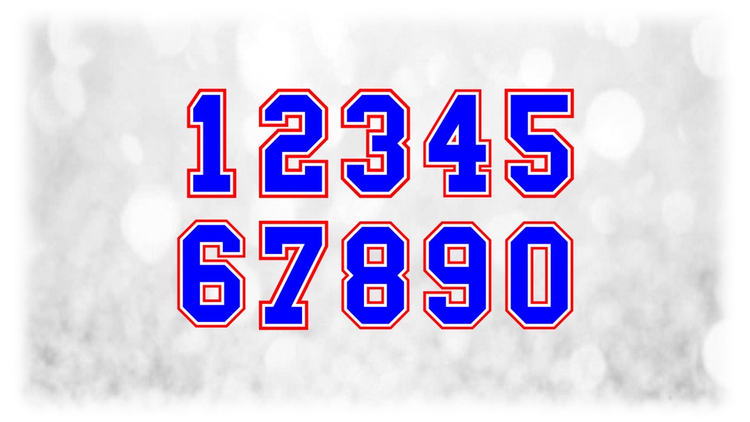 Sports Clipart: Jersey Number Templates Grouped on Single Sheet - Blue ...