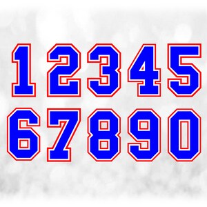 Sports Clipart: Jersey Number Templates Grouped on Single Sheet - Blue ...