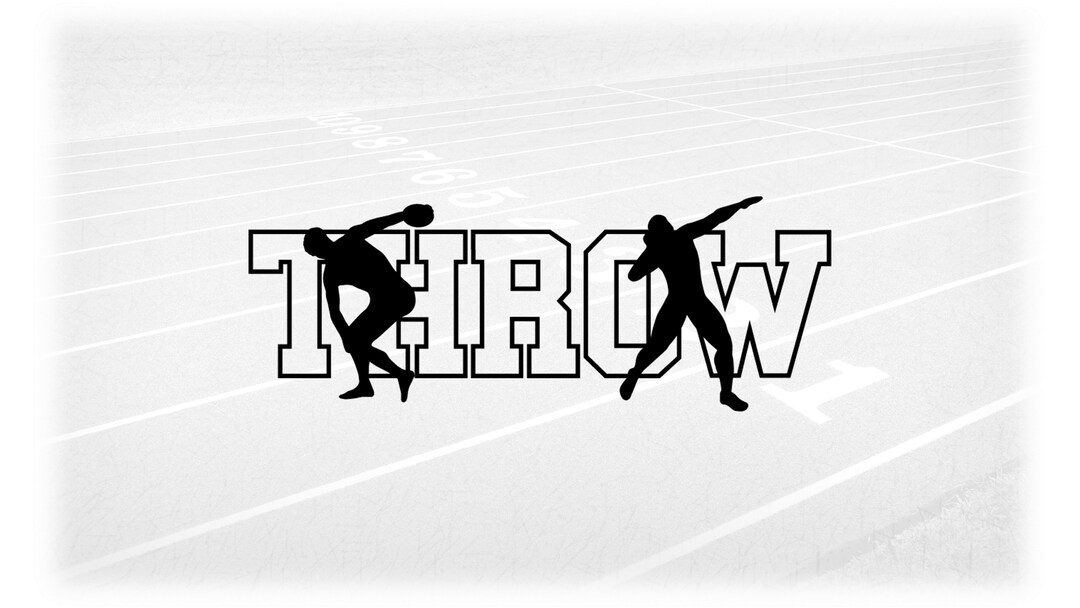 Sports Clipart: Track & Field Black Word "throw" With Male Discus and ...