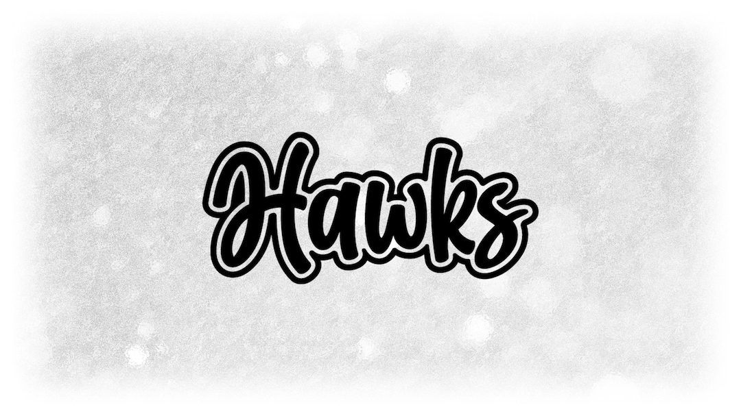 Sports Clipart: Black Bold "hawks" Team Name in Fun Script Style With ...