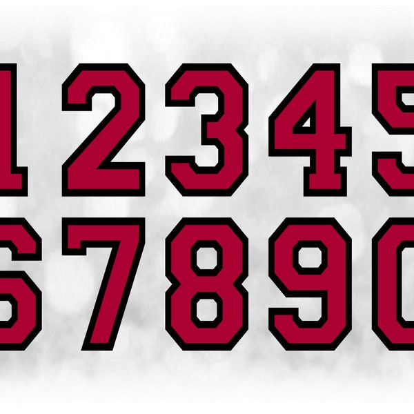 Retro Jersey Numbers SVG Pack 10 Numbers Digital Download College Sport ...
