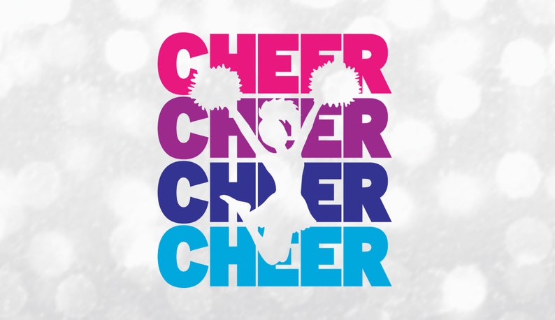 Sports Clipart: Color Words cheer With Cutout of - Etsy