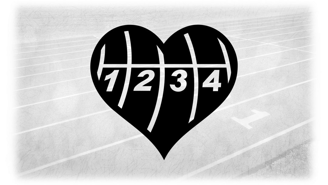 Sports Clipart: Track and Field Heart Shaped Black Four-lane Track With ...