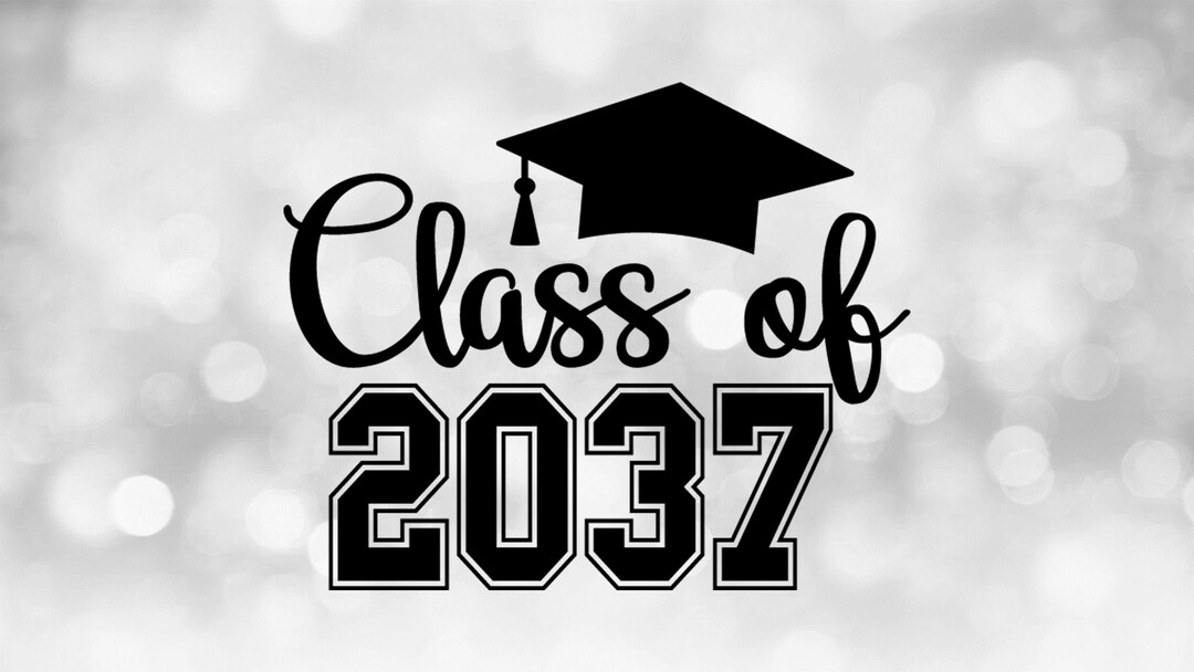 Educational Clipart: Words "class of 2037" in Varsity / Collegiate and ...