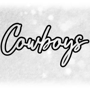 Sports Clipart: Script Cursive Style cowboys Team Mascot Name Cutout of ...