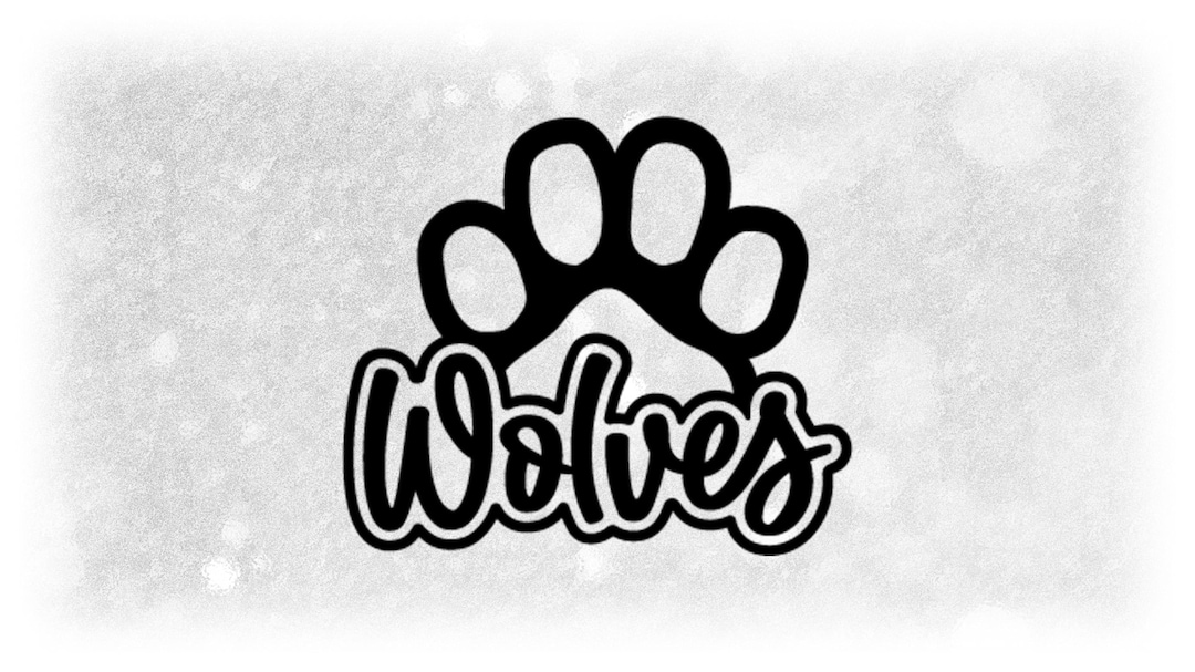 Sports Clipart: Black Script "wolves" Team Mascot Name With Silhouette ...