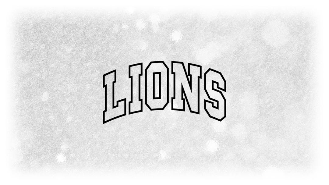 Sports Clipart: Black Arched "lions" Team Name in Bold Collegiate Block ...