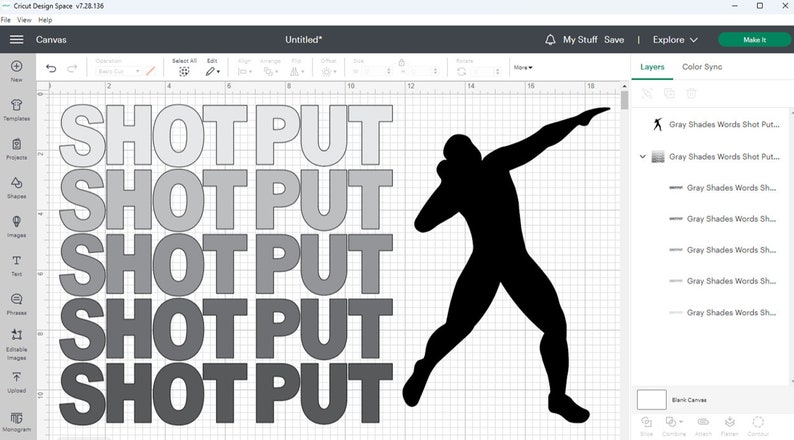 Sports Clipart: Track & Field Gray Shaded Words shot - Etsy