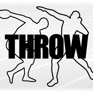 Sports Clipart: Track & Field Black Word throw With Male Discus and ...