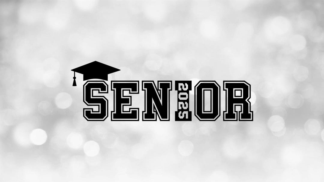 Education Clipart: Black Varsity Word senior With Vertical Graduation ...