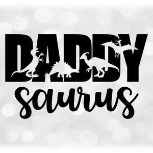 Animal Clipart: Daddy Saurus Black DADDY With Dinosaur Silhouettes ...