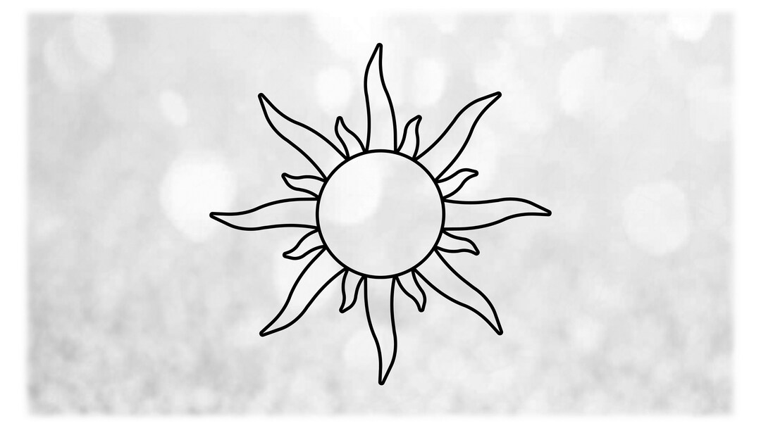 Nature Clipart: Black Sun or Sunshine Silhouette Outline for Beach or ...