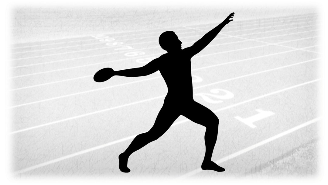Sports Clipart: Black Silhouette of Male/man/boy Thrower With Discus ...