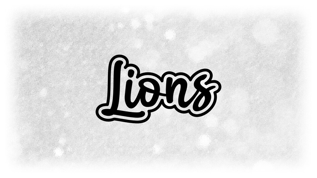Sports Clipart: Black Bold "lions" Team Mascot Name in Fun Script Style ...