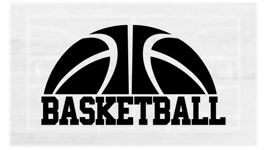 Sports Clipart: Large Black Half Basketball Shape Above Bold - Etsy