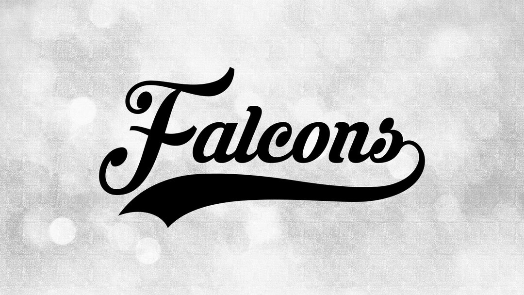 Sports Clipart: Black "falcons" Team Name in Fancy Print Type Letters ...