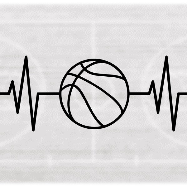 Basketball Heartbeat Svg - Etsy