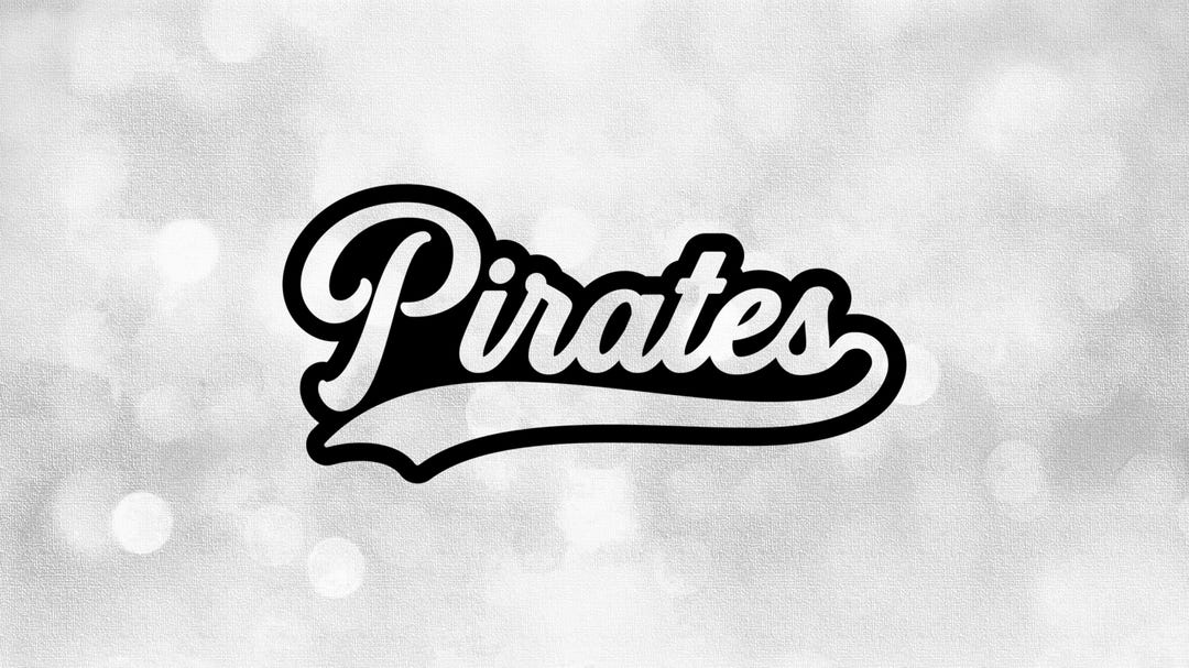 Sports Clipart: "pirates" Team Mascot in Baseball Script Lettering With ...